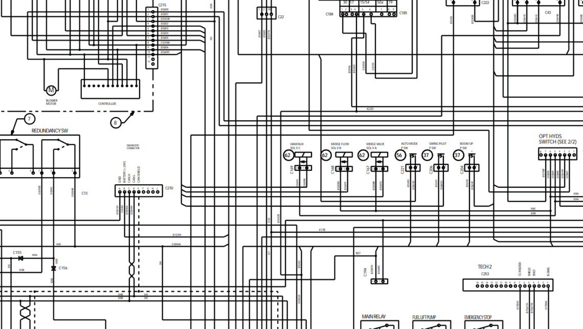 JCB 220 Excavator Electrical Wiring Diagram Schematic