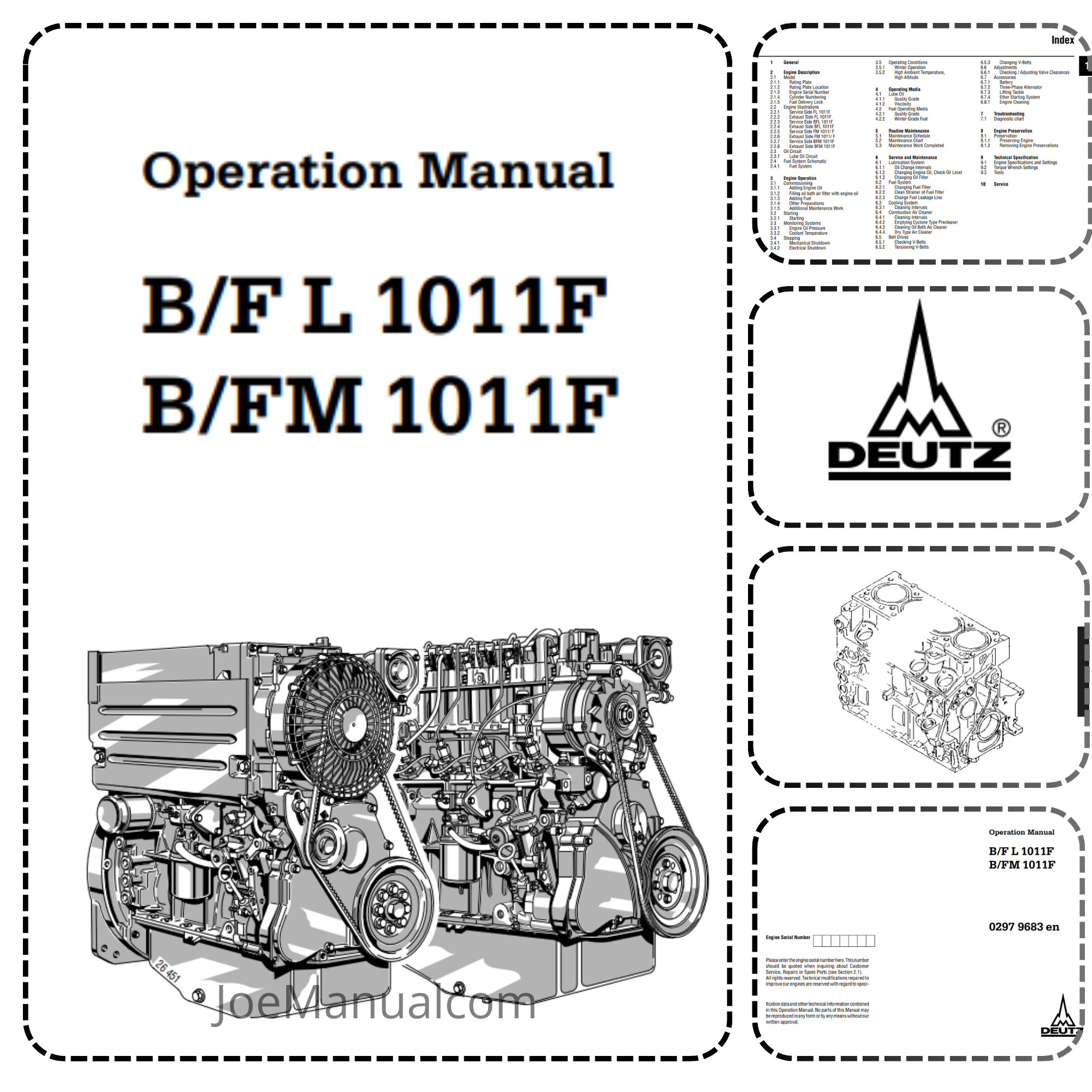 Deutz 1011F Engine Operation Manual