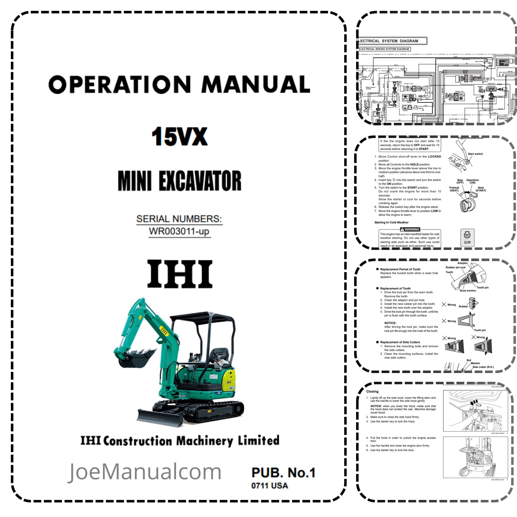 IHI-15VX Excavator Operation and Maintenance Manual
