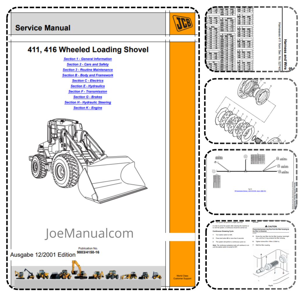 JCB 411 416 Wheeled Loader Service Manual