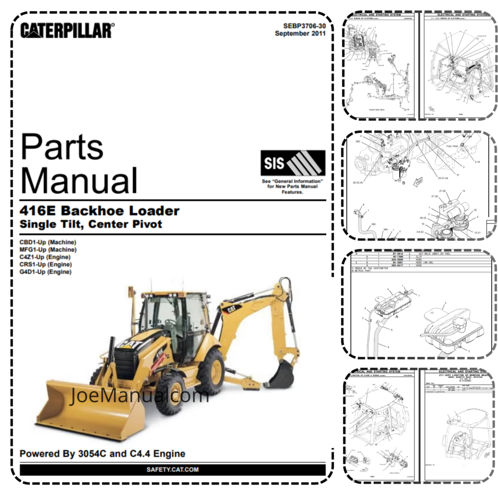 CAT 416E Backhoe Loader Parts Catalog Manual