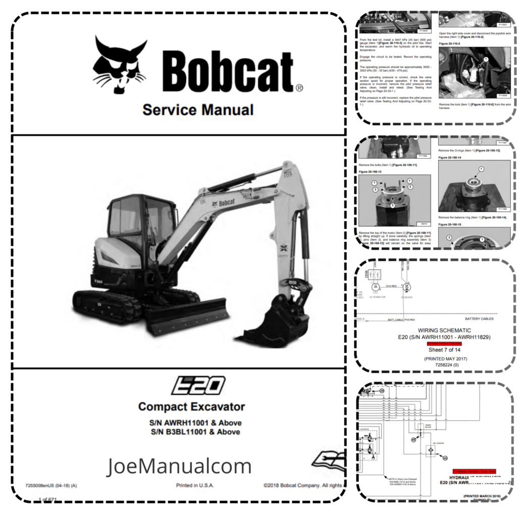Bobcat Excavator E20 Service Manual