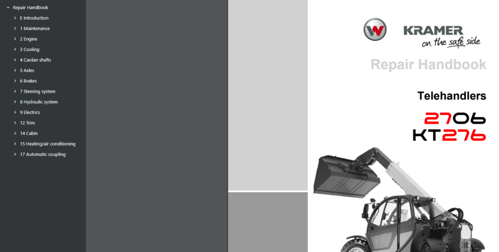 Kramer 2706 KT276 Telehandler Repair Manual
