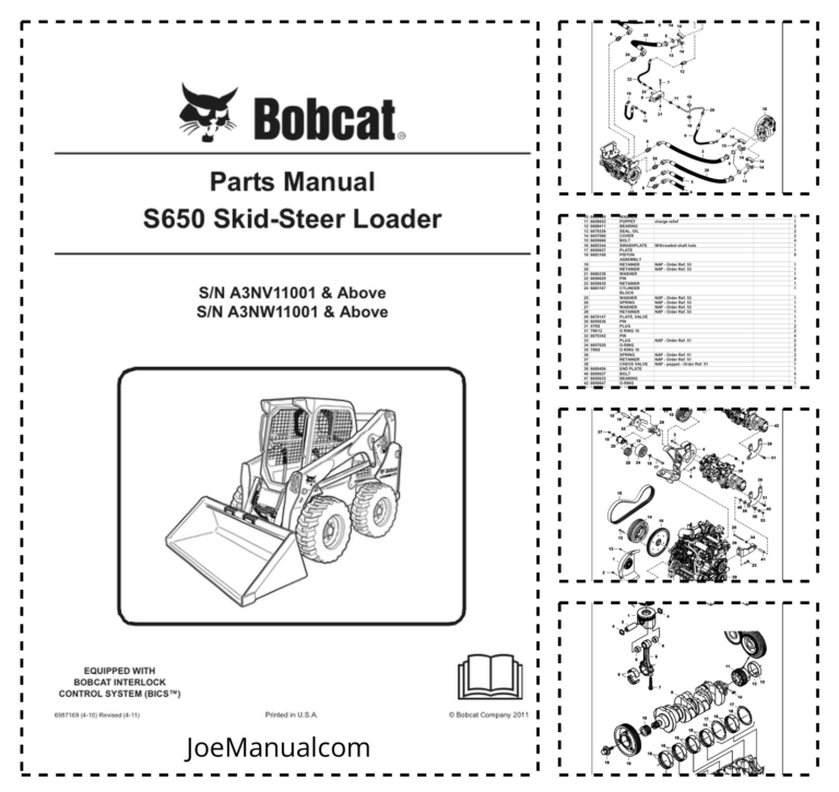 Bobcat S650 Skidsteer Parts Manual