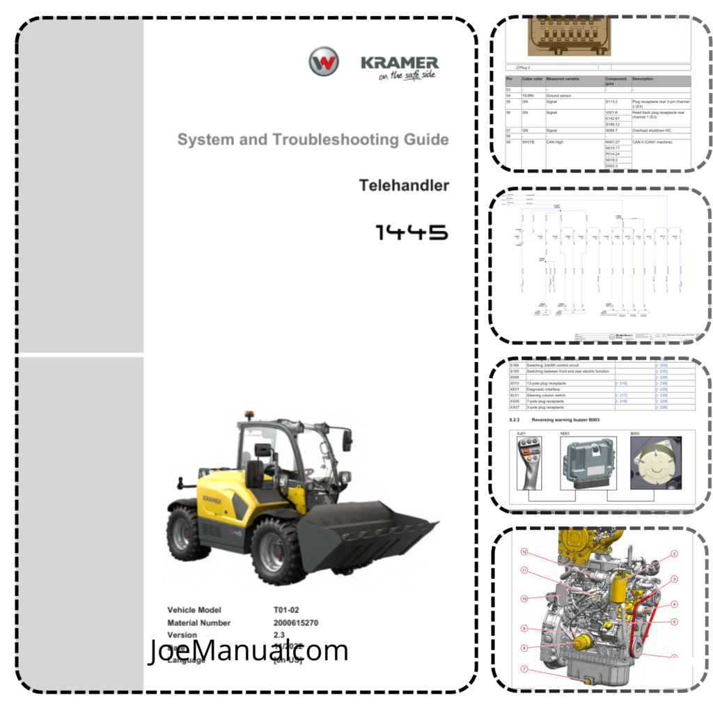 KRAMER 1445 Telehandler System and Troubleshooting Service Manual 2022