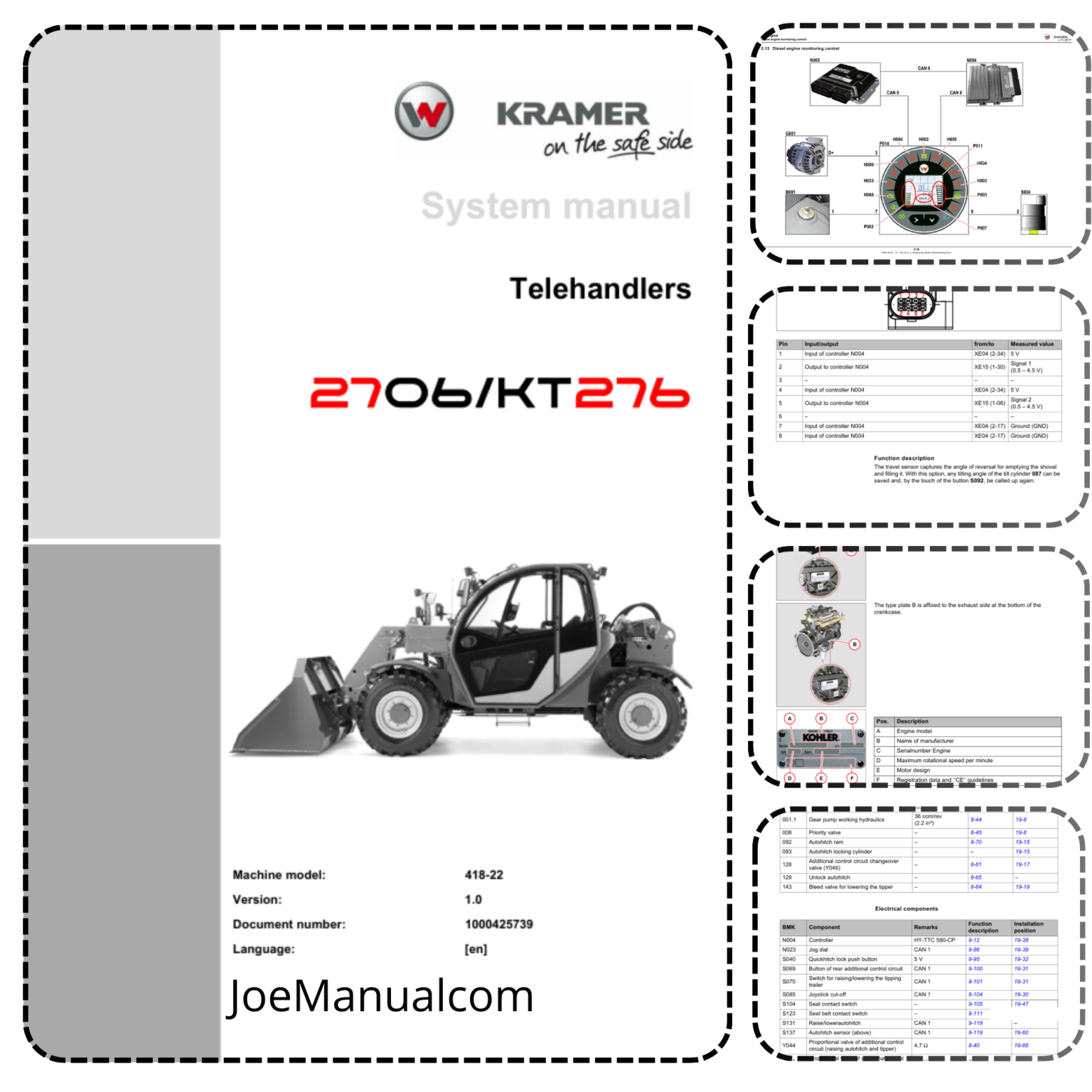 KRAMER 2706 KT276 Telehandler Service Manual