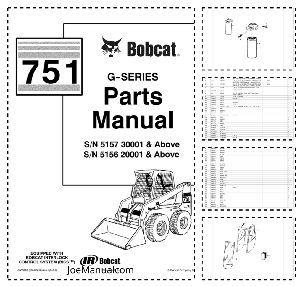 Bobcat 751 Skidsteer Parts Manual