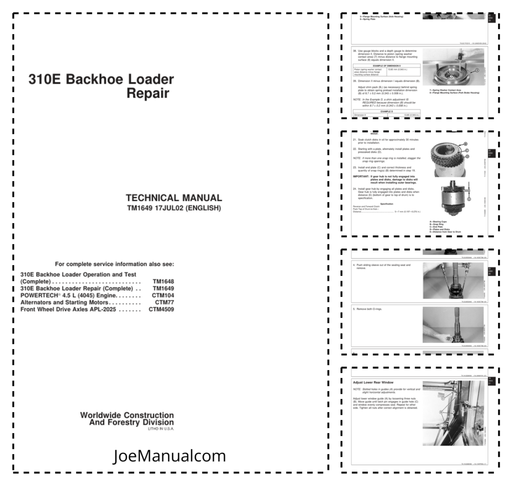 John Deere 310E Backhoe Loader Repair Manual