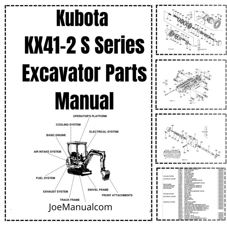 Kubota KX41-2 S Series Excavator Parts Manual