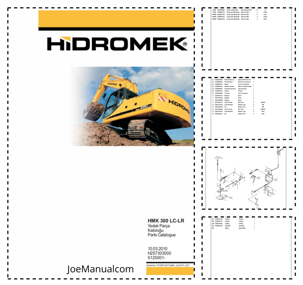 Hidromek HMK 300LC-2 Excavator Parts Catalog - JoeManual.com