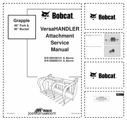 Bobcat Grapple 90 Inch Fork Grapple 90 Inch Bucket Grapple Service Manual
