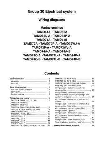 Volvo Penta TAMD61A TAMD62A TAMD63P A Marine Engines Wiring Diagrams