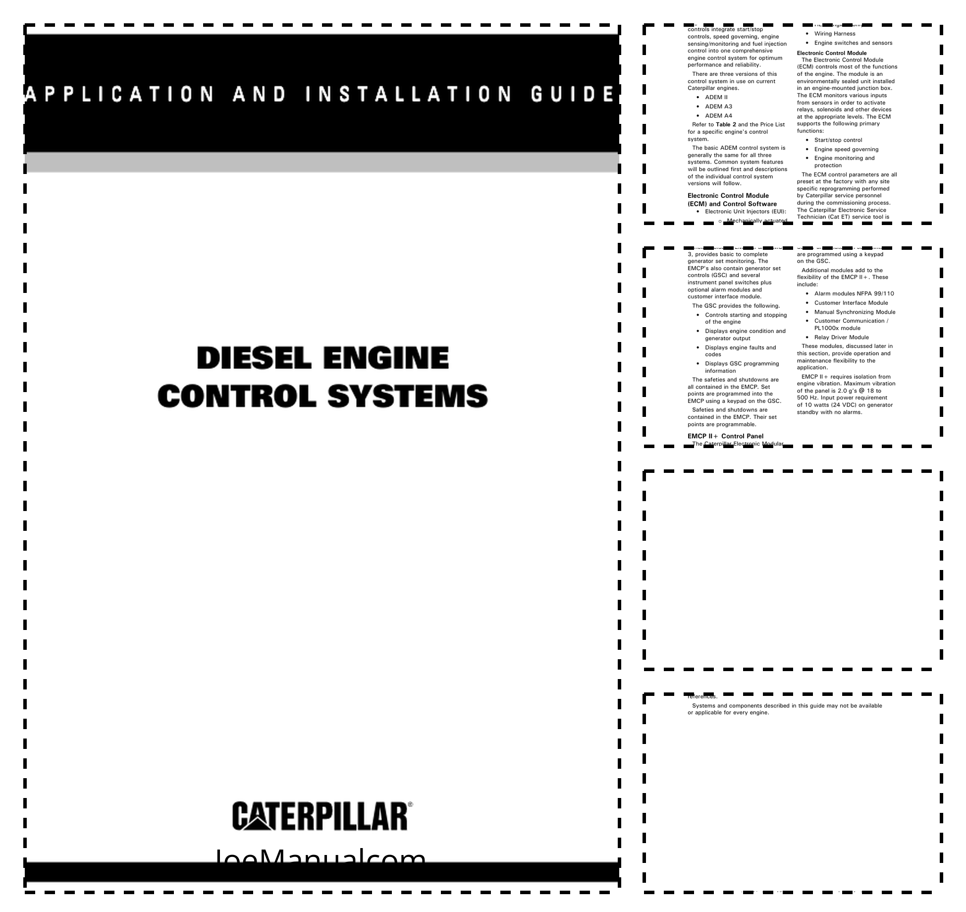 Caterpillar Diesel Engine Control Systems Application And Installation Guide