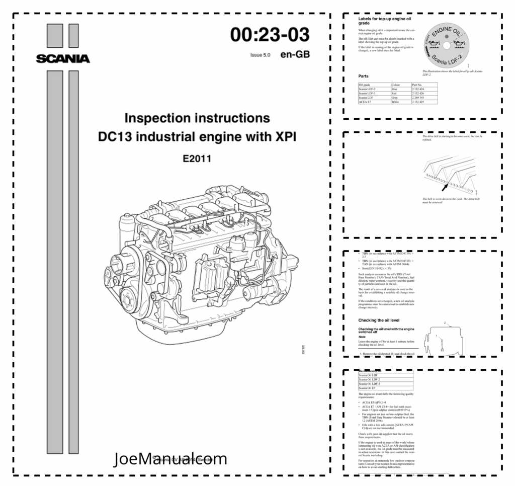 Scania DC13 XPI Industrial Engine Inspection Manual
