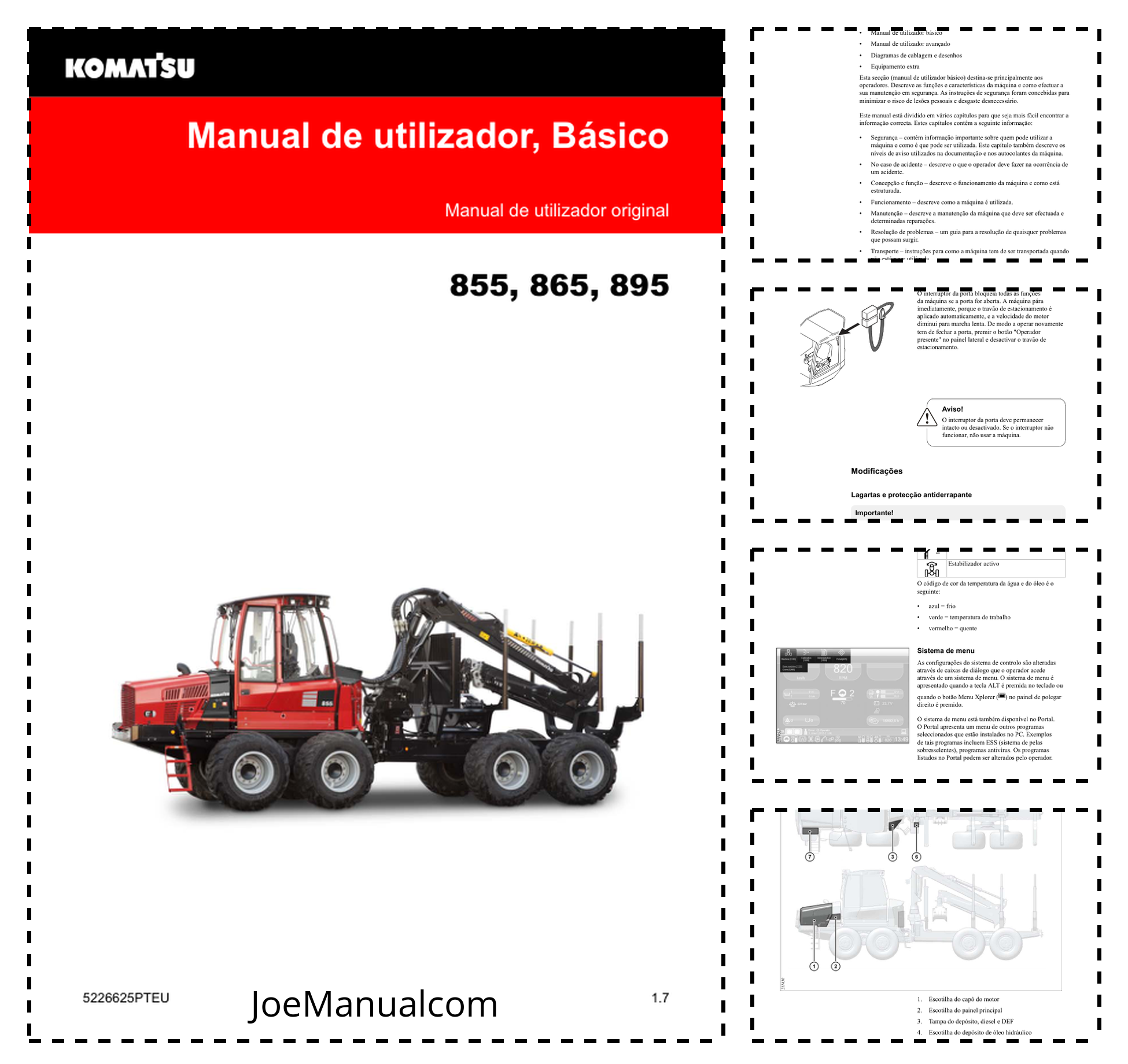 Komatsu 855 865 895 Forwarders Operators Manual