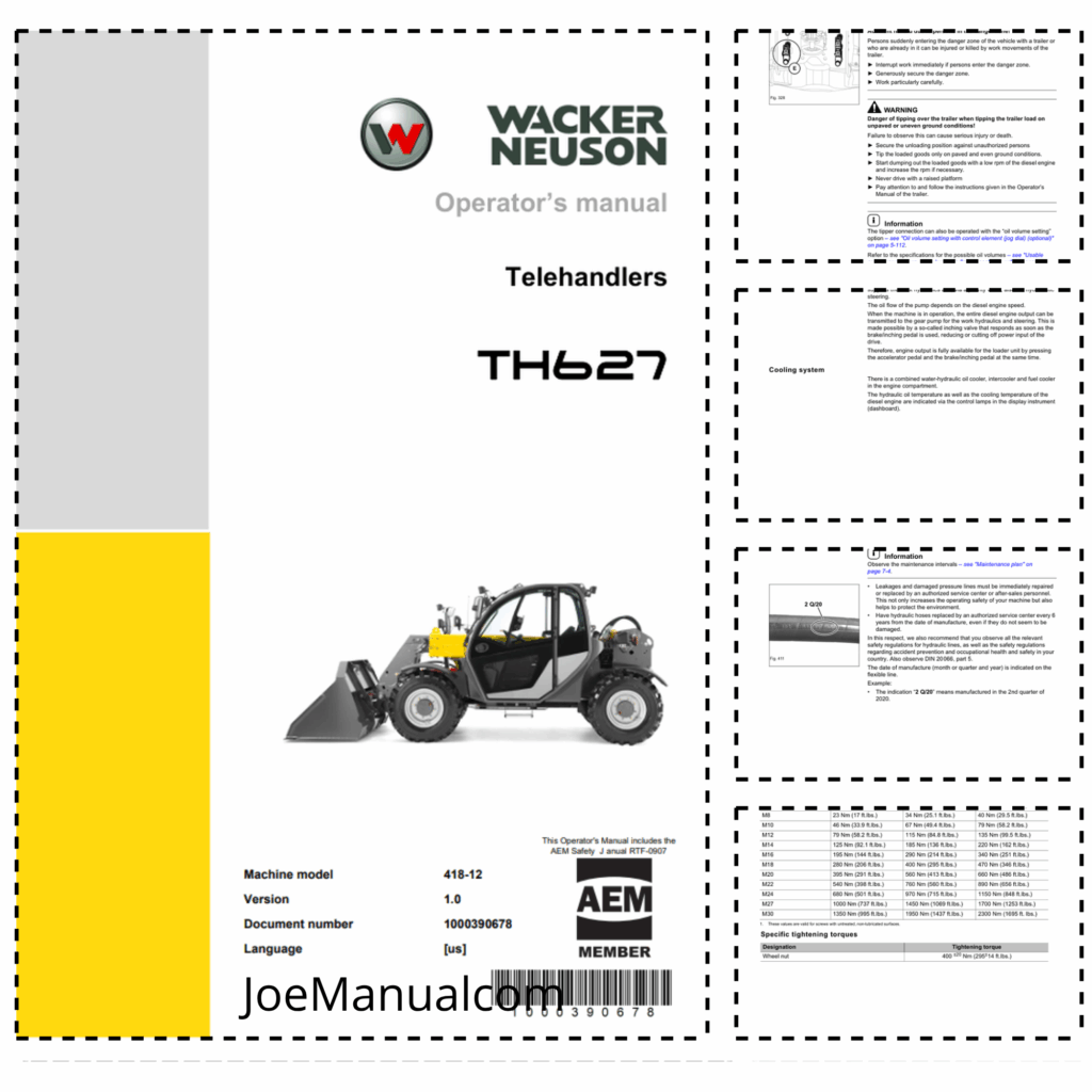Wacker Neuson TH627 Telehandler Operators Manual