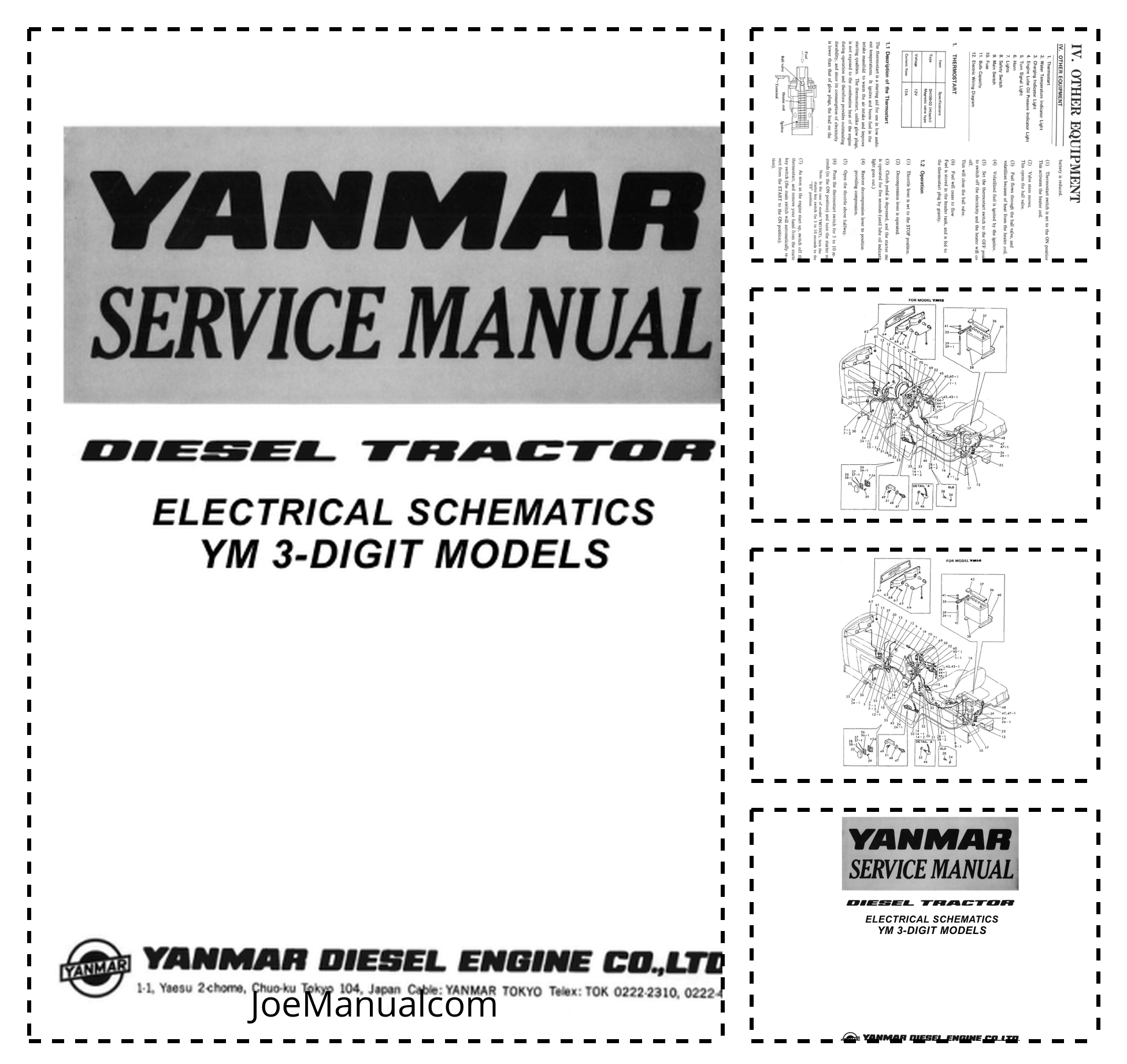 Yanmar YM Series Tractors Electric Schematic - JoeManual.com