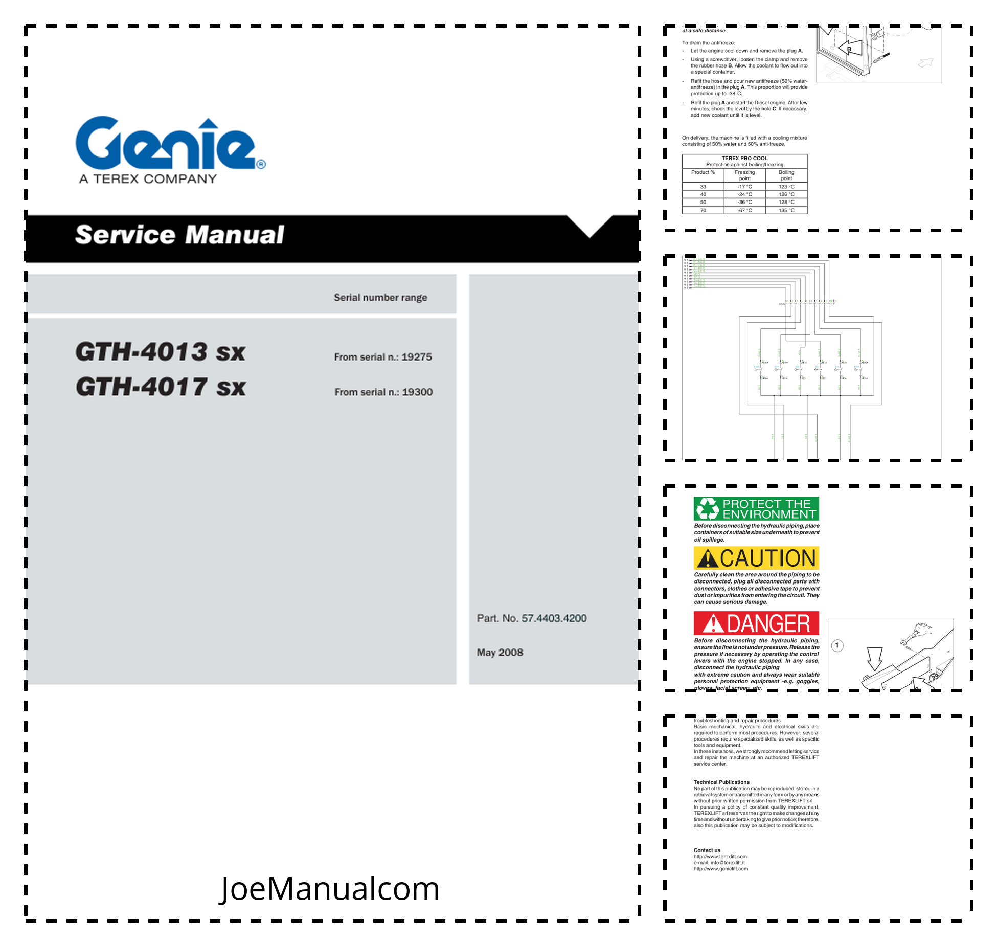 Genie TEREX GTH-4013 sx GTH-4017 sx Telehandler Service Manual 2008 - JoeManual.com